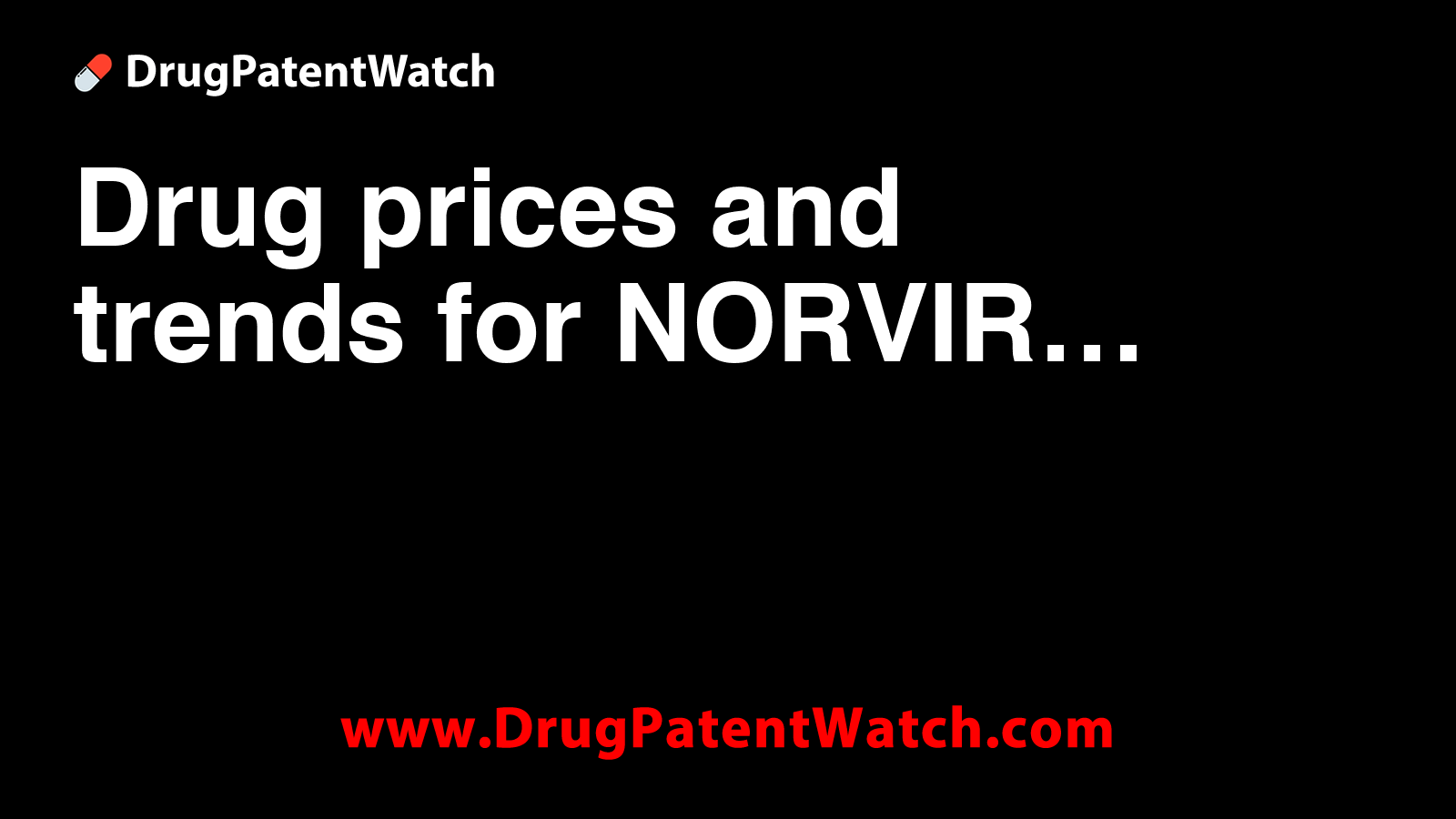 Drug prices and trends for NORVIR