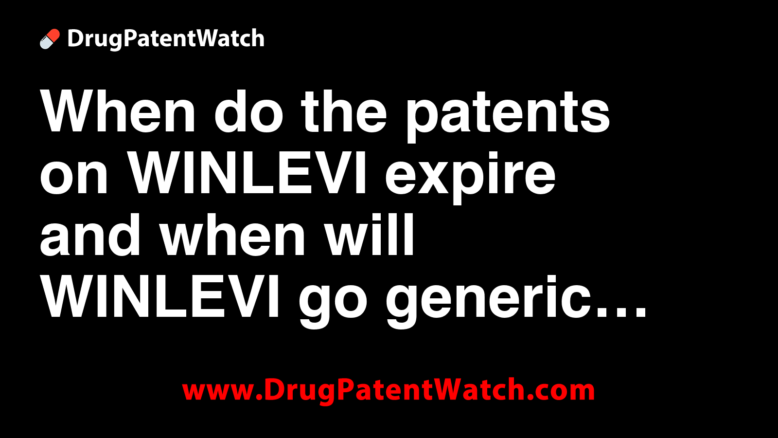 When do the patents on WINLEVI expire, and when will WINLEVI go generic?