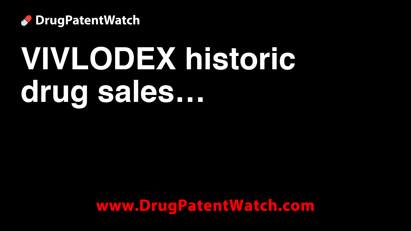 VIVLODEX historic drug sales