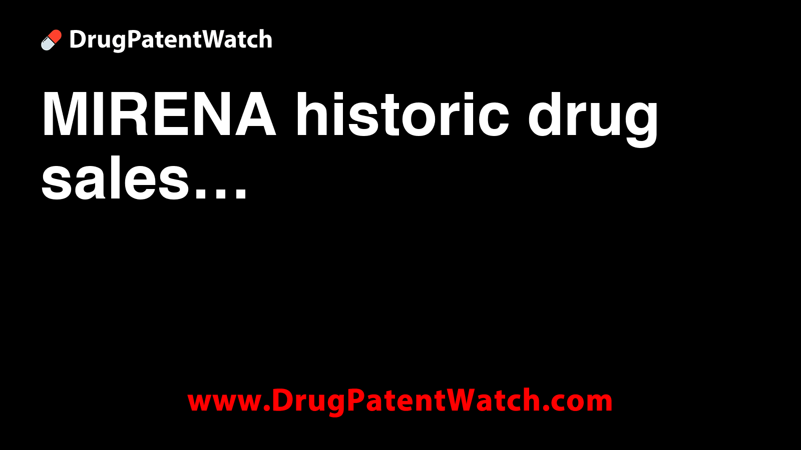 MIRENA historic drug sales