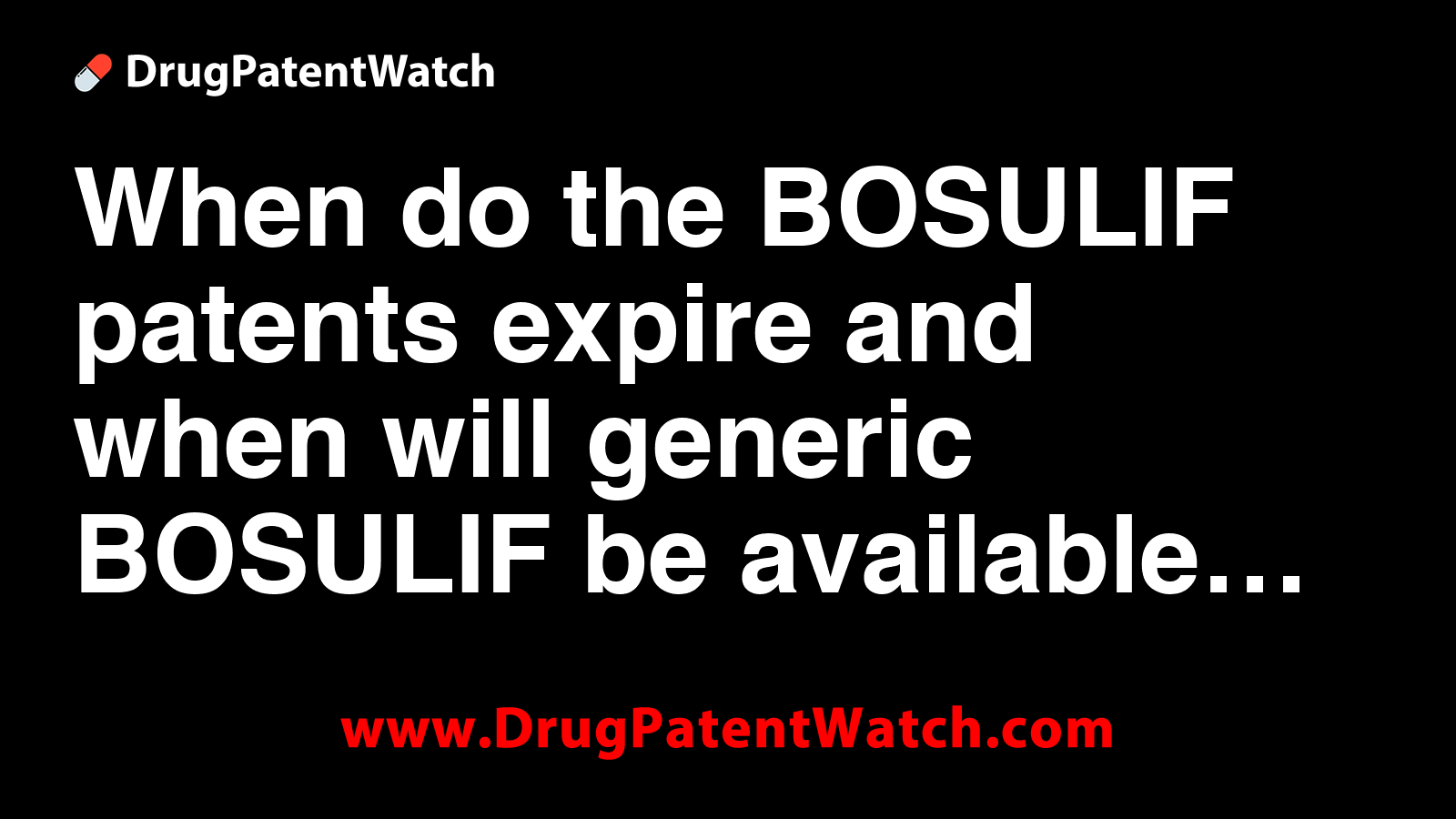 bosulif generic