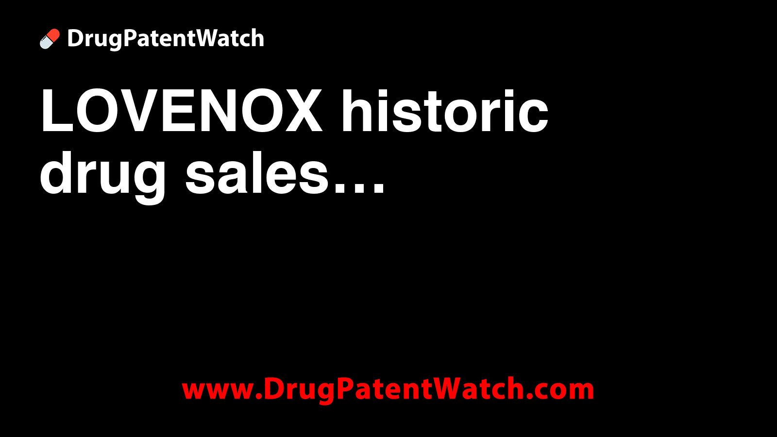 LOVENOX historic drug sales